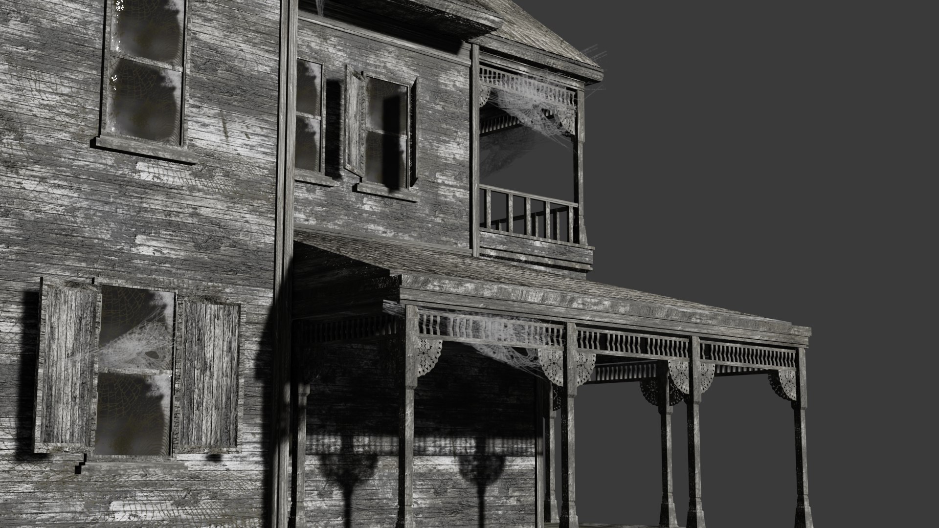 3D House Abandoned Old - Realistic Low Poly Model - TurboSquid 1992552