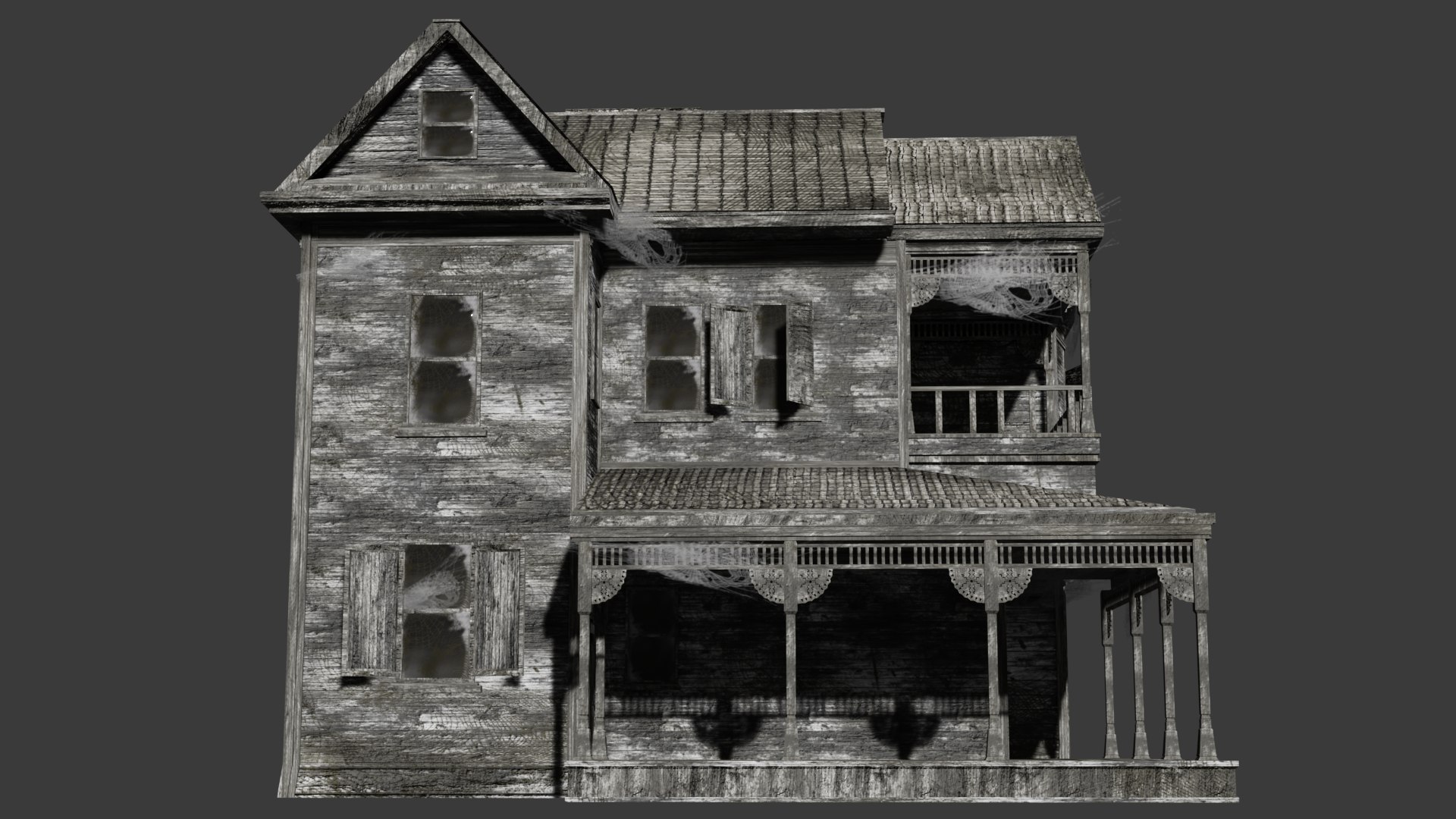 3D House Abandoned Old - Realistic Low Poly Model - TurboSquid 1992552