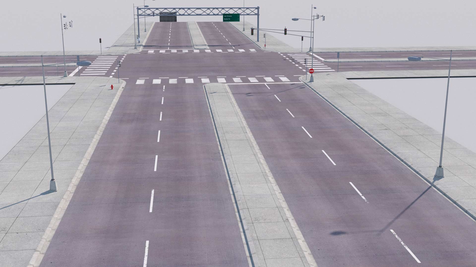 3D Streets Intersection PBR 02 Model - TurboSquid 2320208