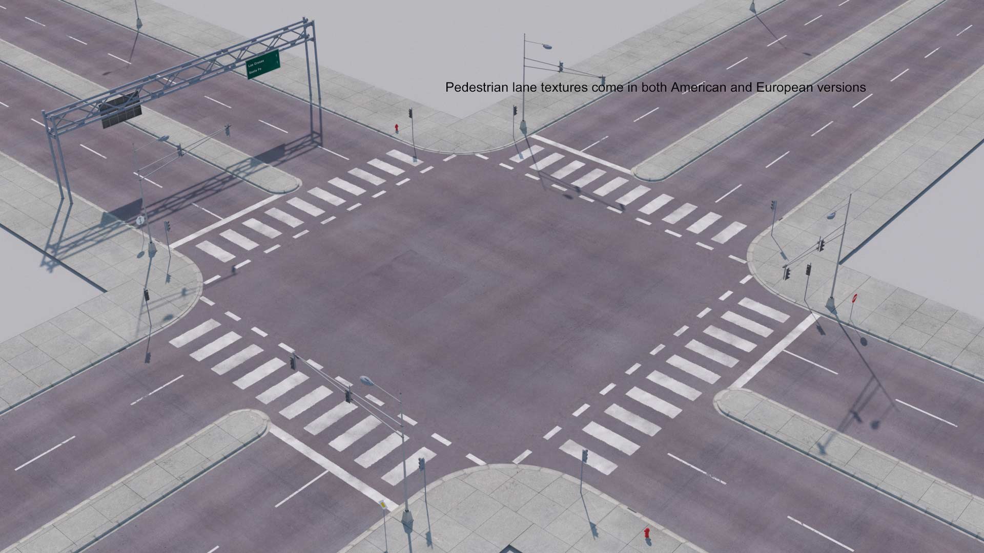 3D Streets Intersection PBR 02 Model - TurboSquid 2320208