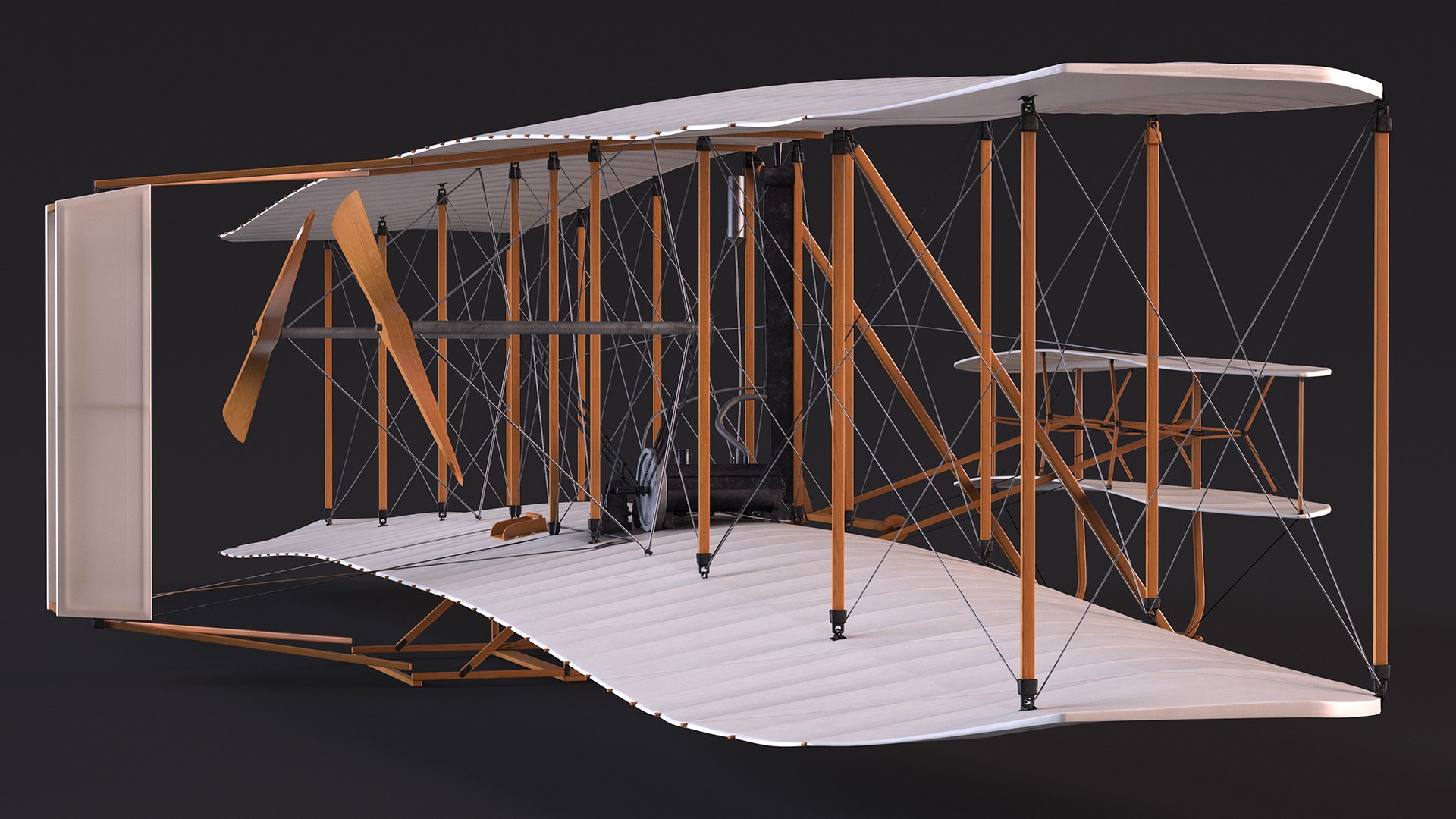 3D Wright Flyer Rigged For Maya Model - TurboSquid 2328286