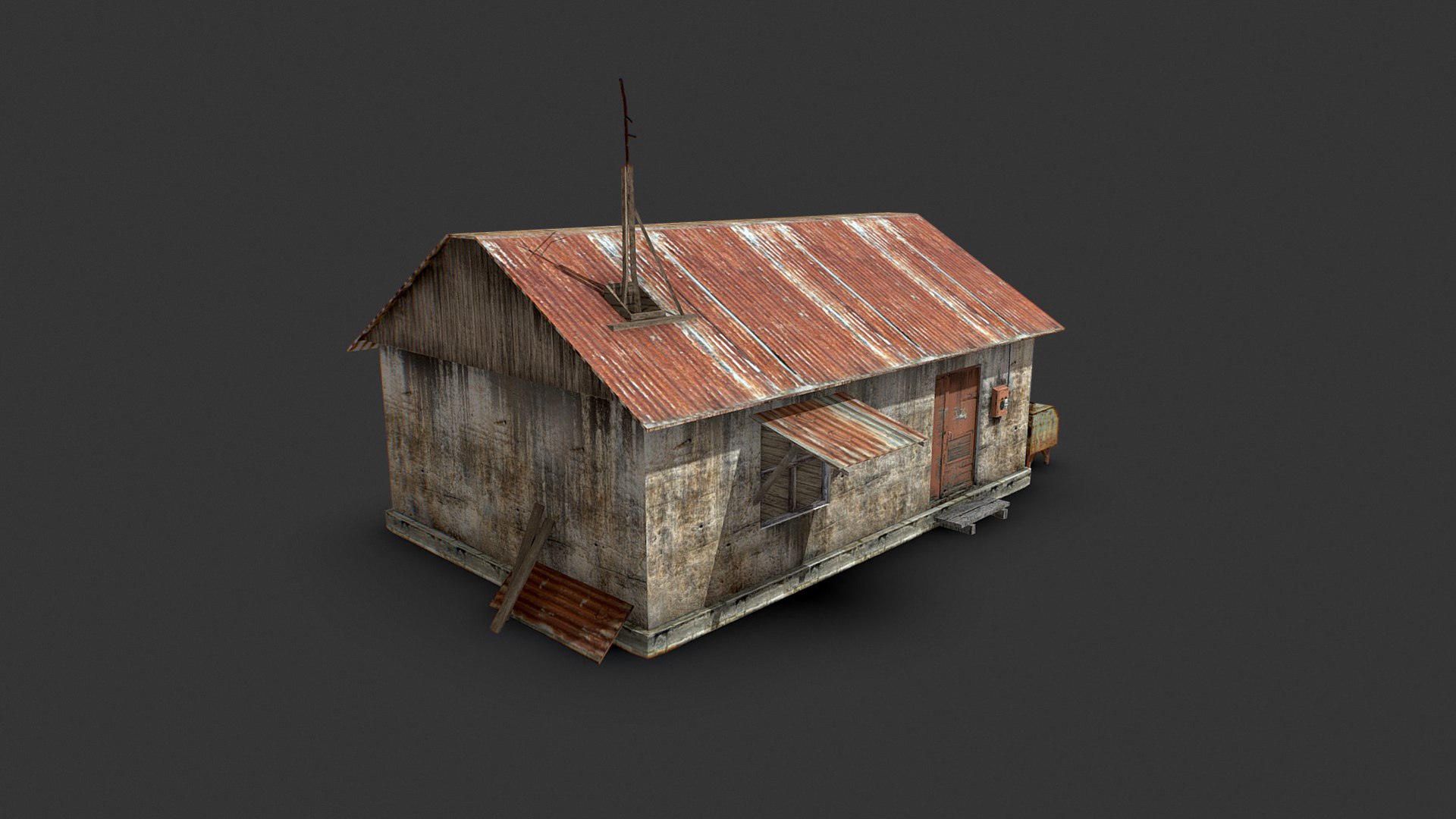 Old Apocalypse House PBR Model - TurboSquid 2204271
