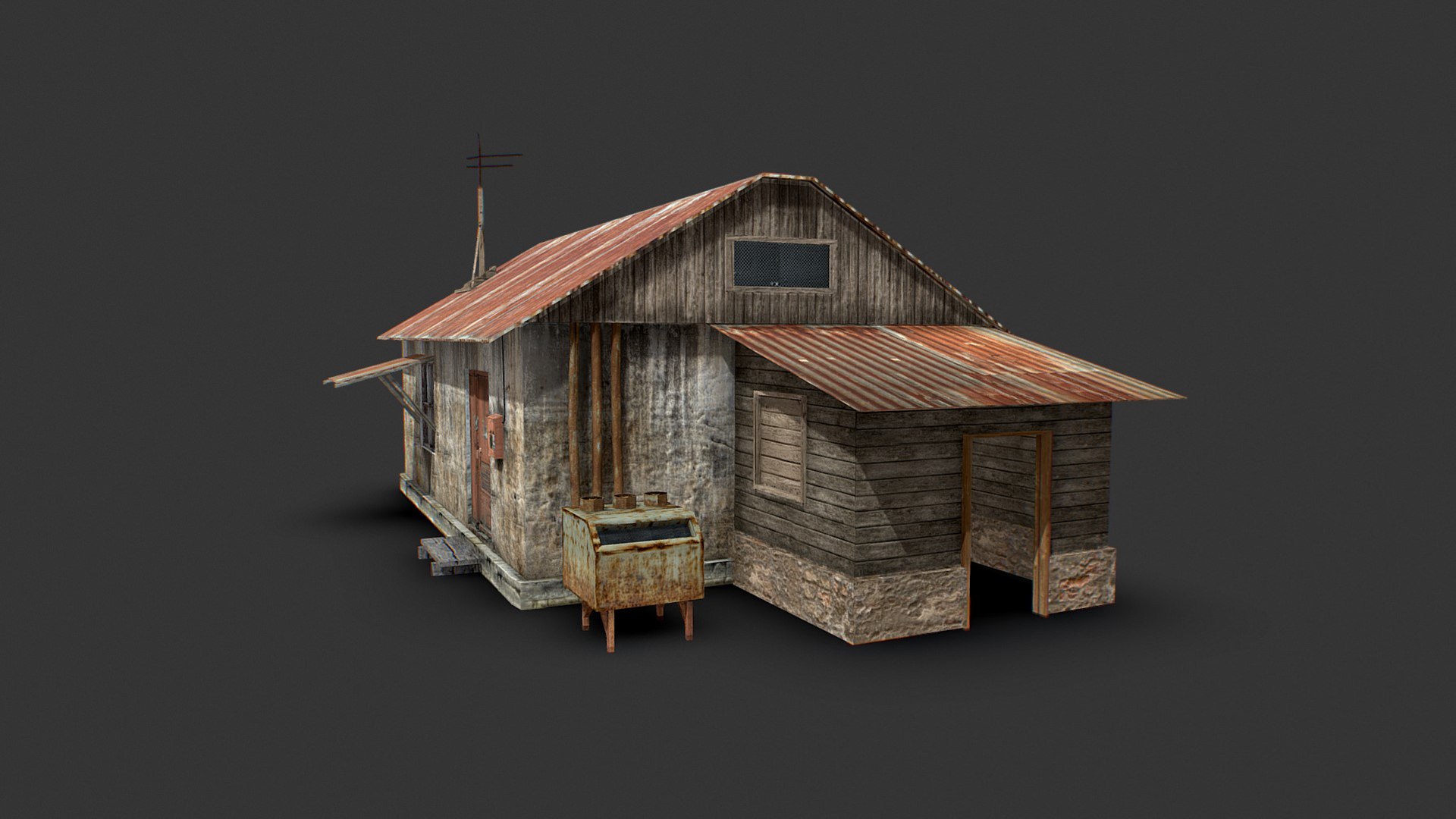 Old Apocalypse House PBR Model - TurboSquid 2204271
