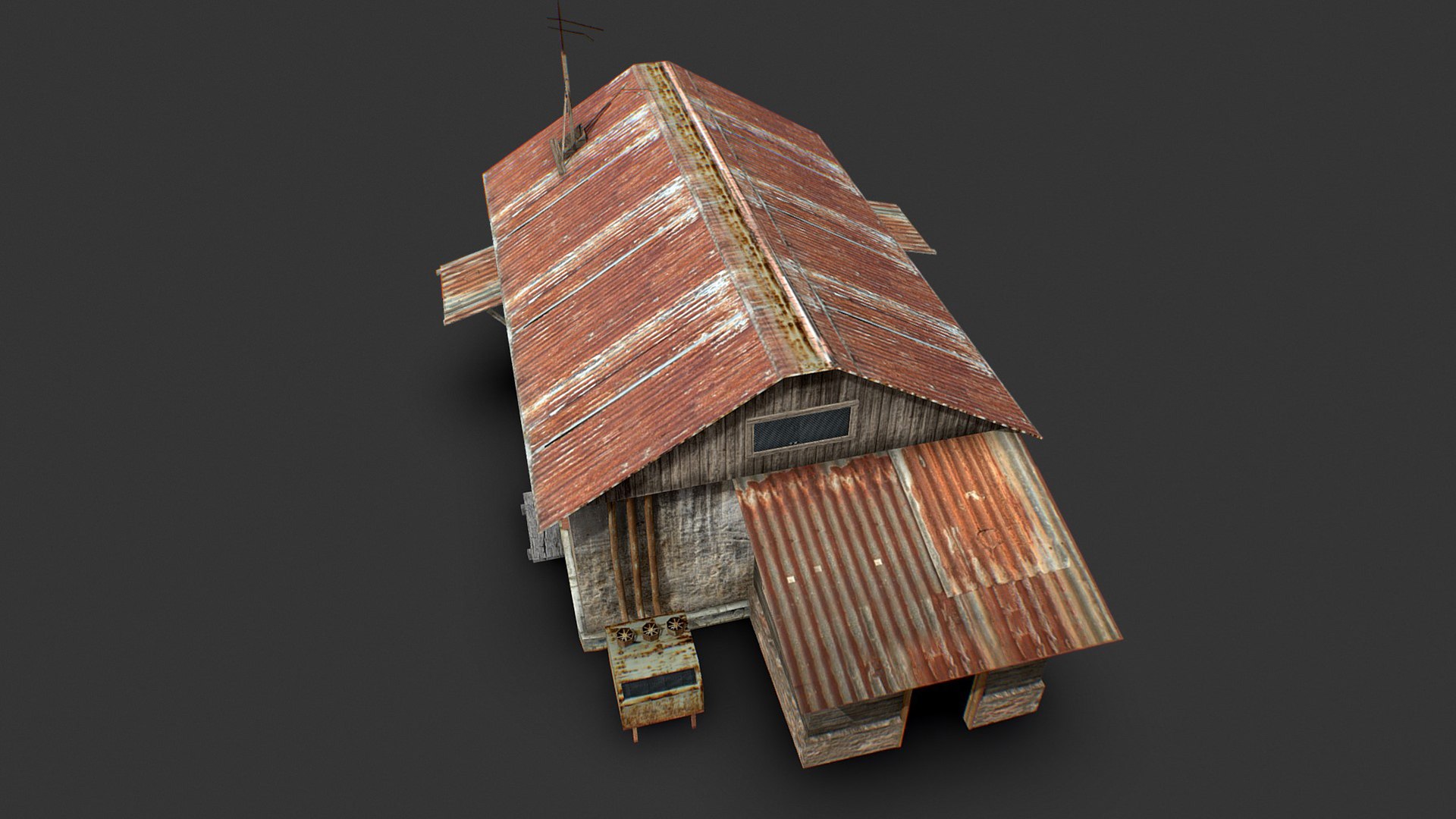 Old Apocalypse House PBR Model - TurboSquid 2204271