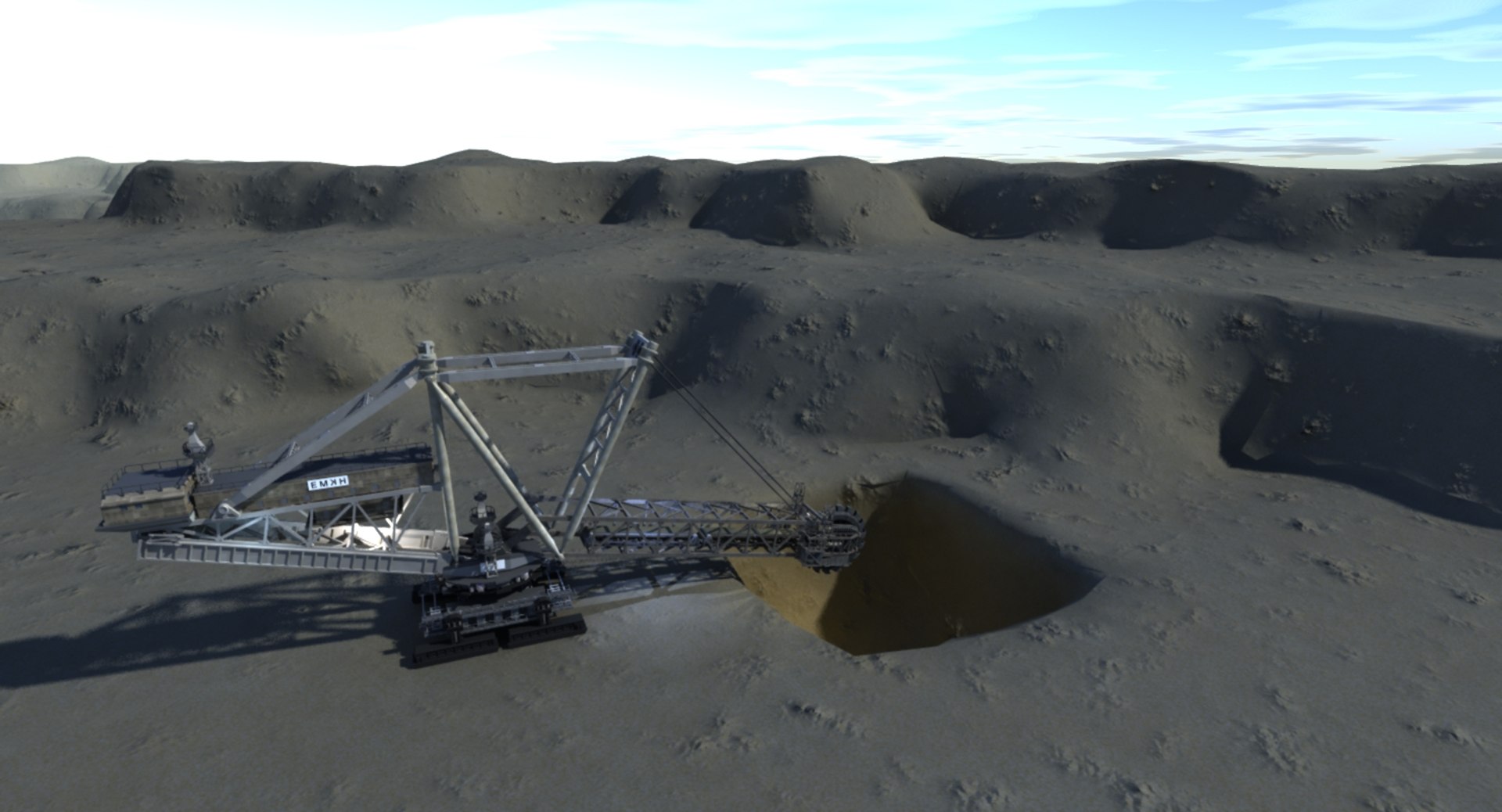 3d Giant Excavator Strip Mines Model