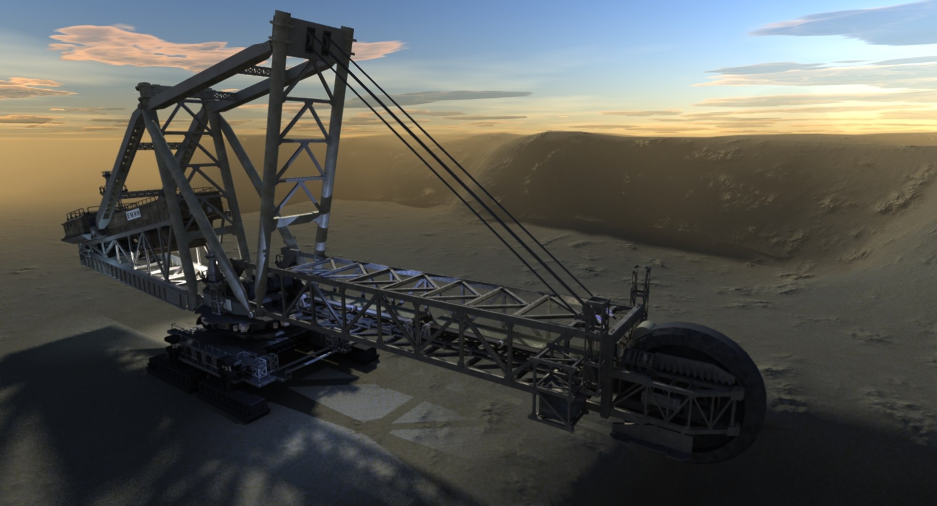 3d Giant Excavator Strip Mines Model