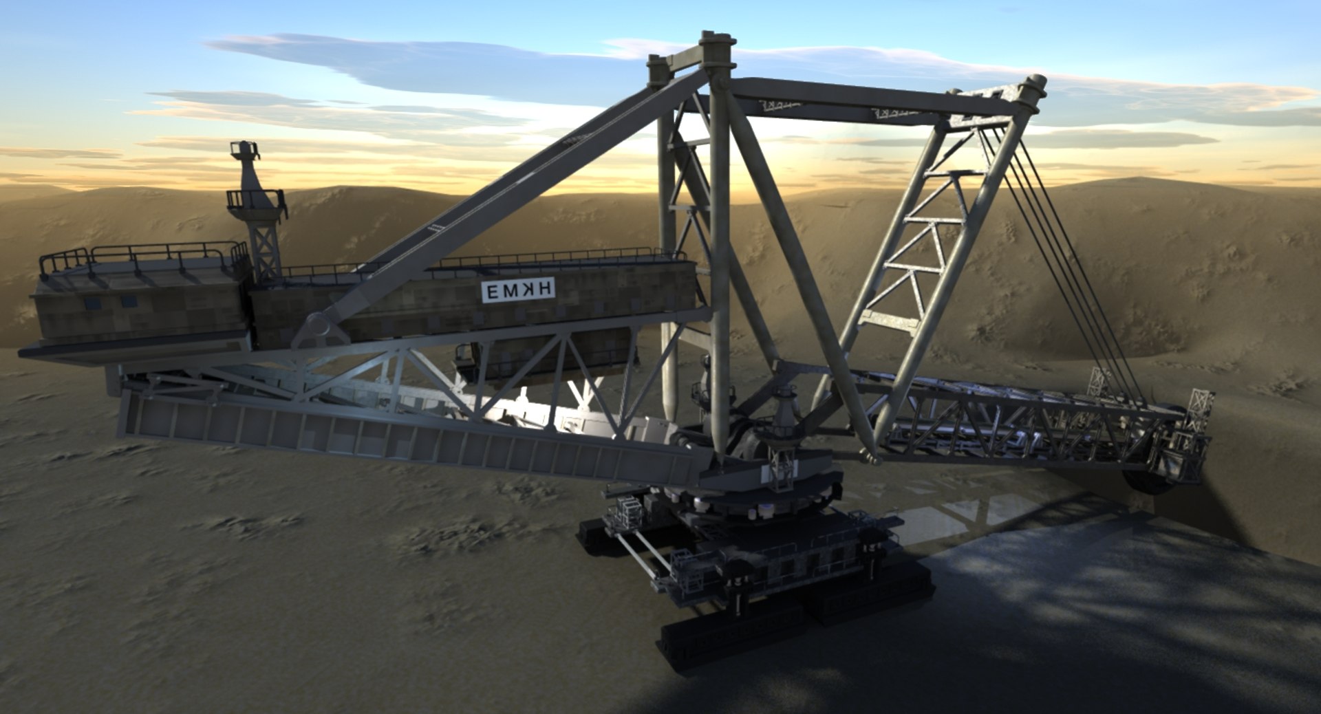 3d Giant Excavator Strip Mines Model