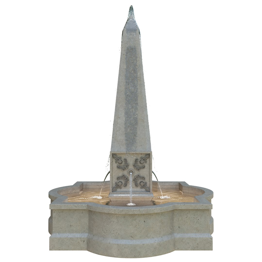 3D Palazzo Obelisk Fountain Water Feature - TurboSquid 2082111