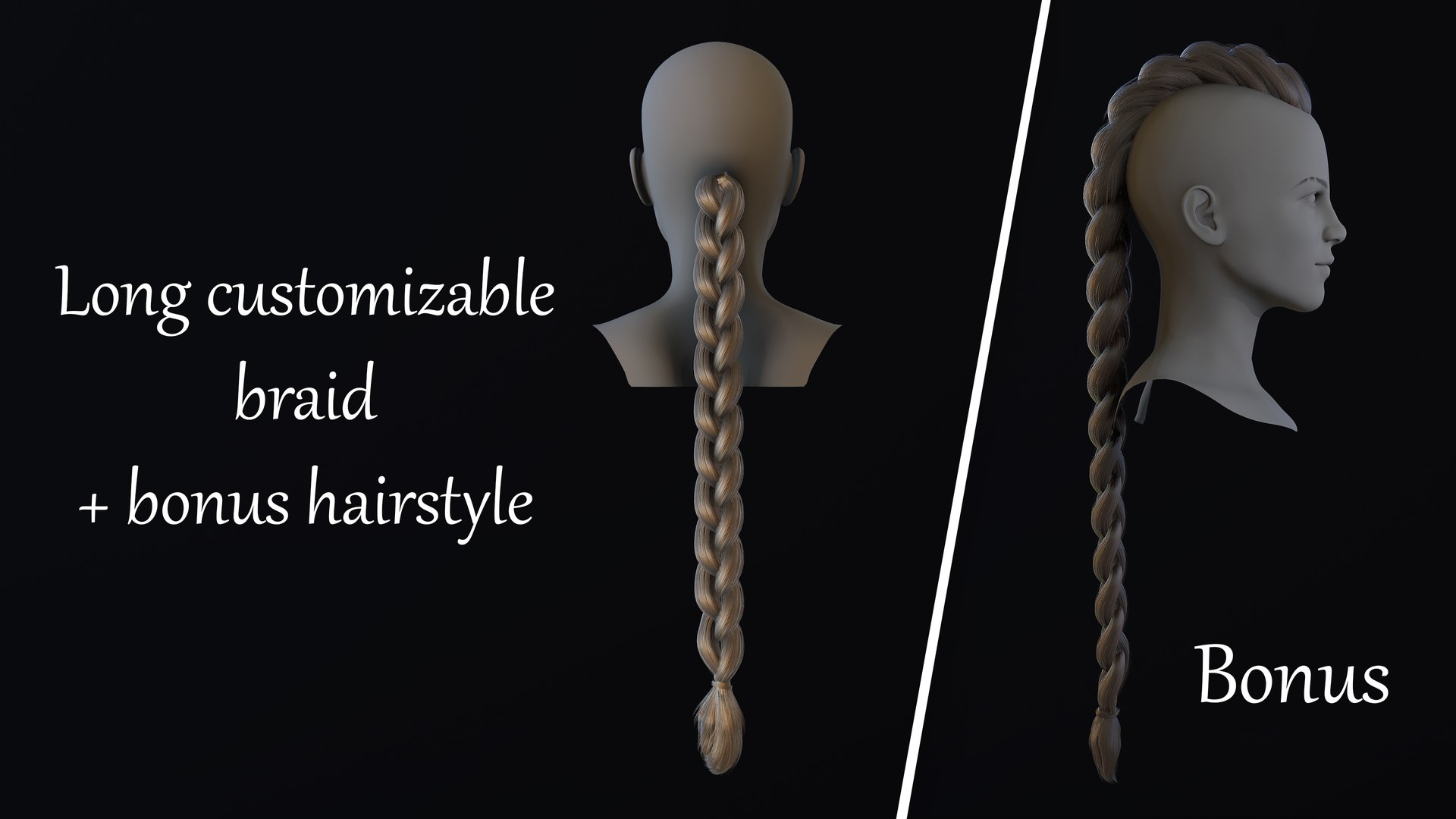 Realtime Long Braid With Bonus 3D Model - TurboSquid 1813679
