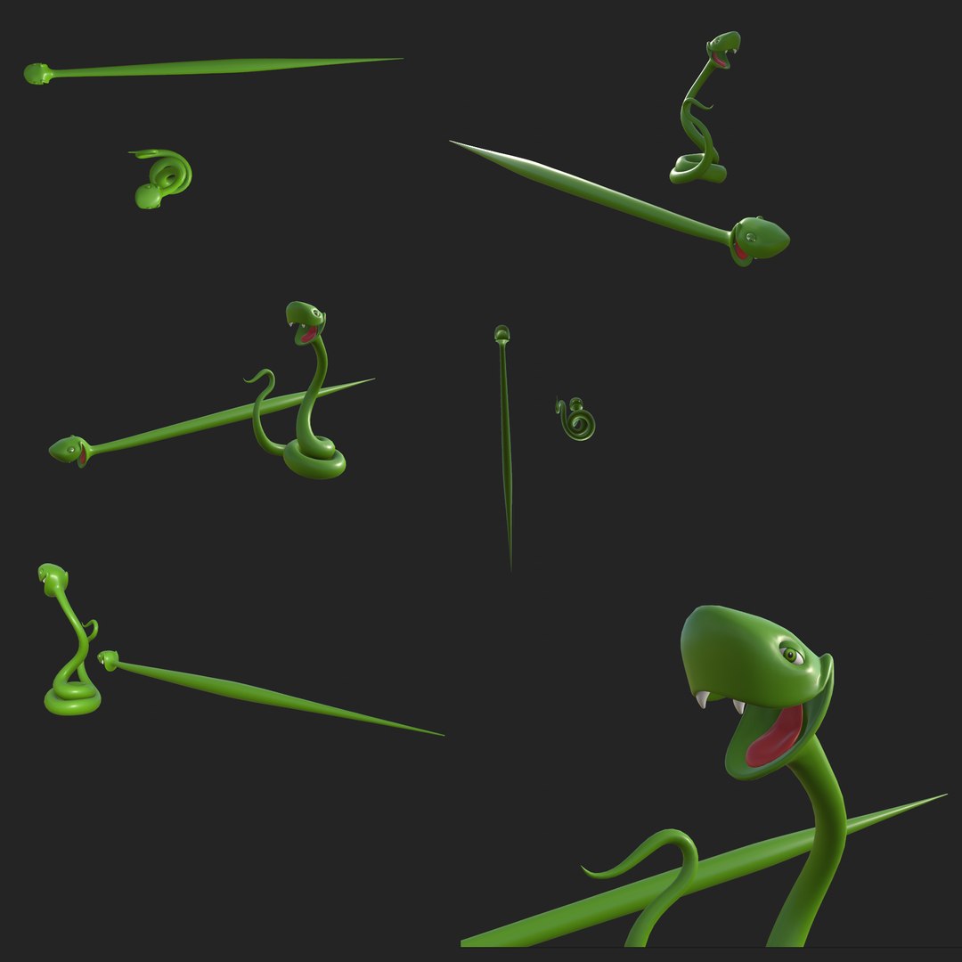Snake Cartoon 02 3D Model - TurboSquid 2348195