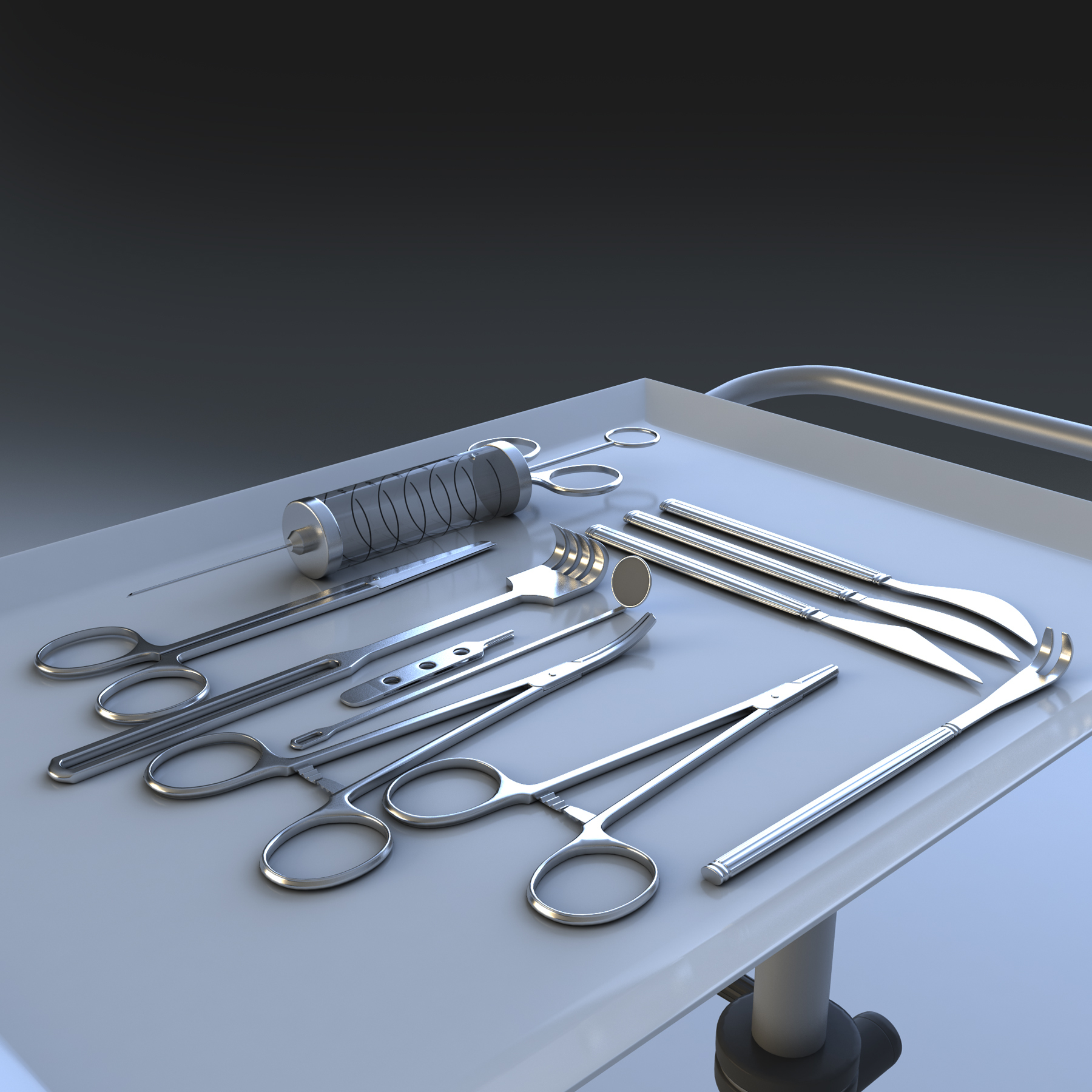 medical instruments cart 3d max
