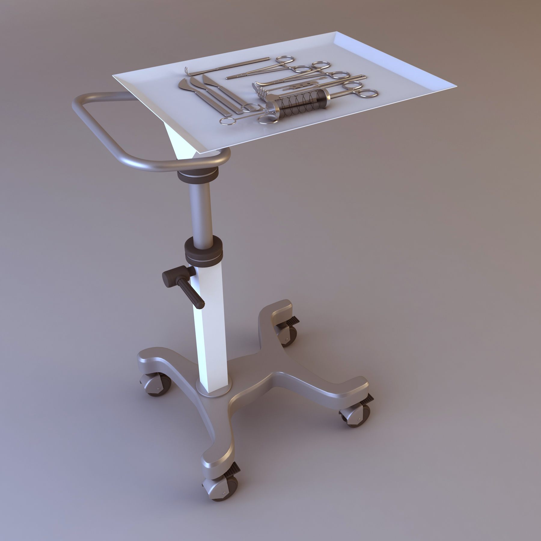 medical instruments cart 3d max