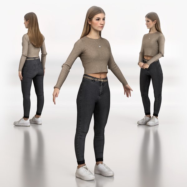 modelo 3d Figura femenina manipulada 0119 - Personaje femenino escaneado en 3D - TurboSquid 2410090