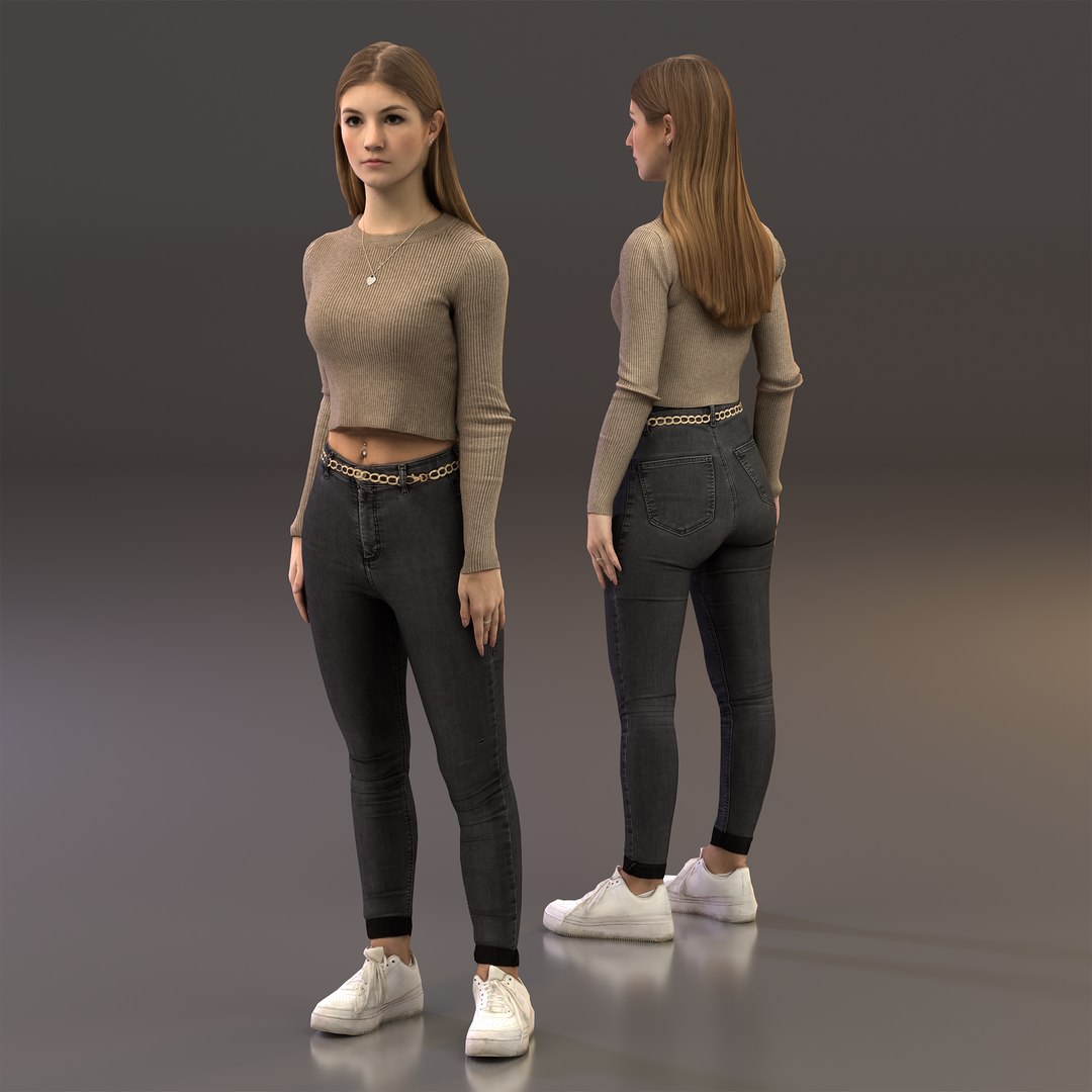 3D Rigged Woman Character - 3D Scanned Figure 0119 - TurboSquid 2410090