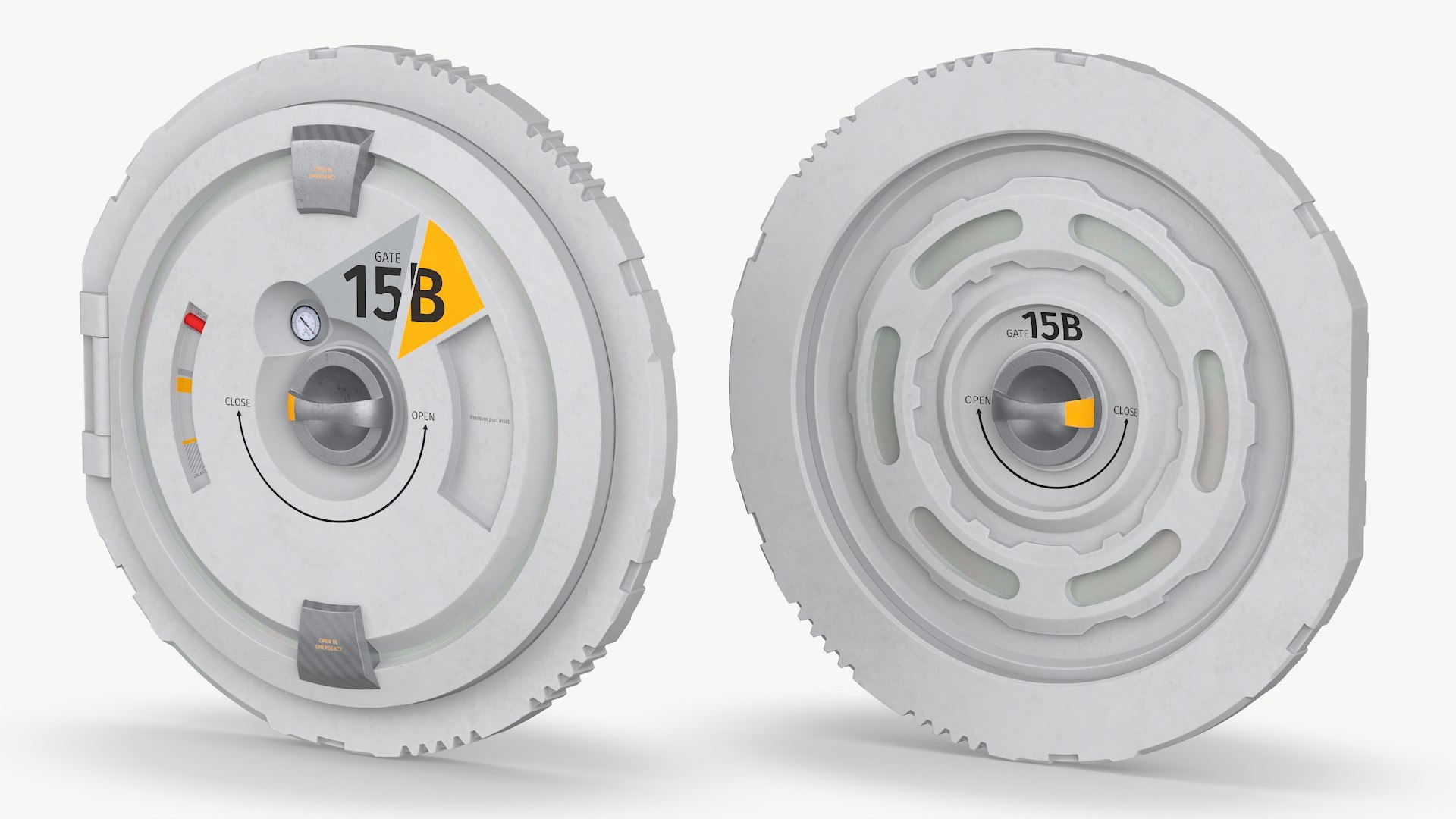 3D Sci-Fi Access Hatch Covers With Numbers And Arrows Gray - TurboSquid ...
