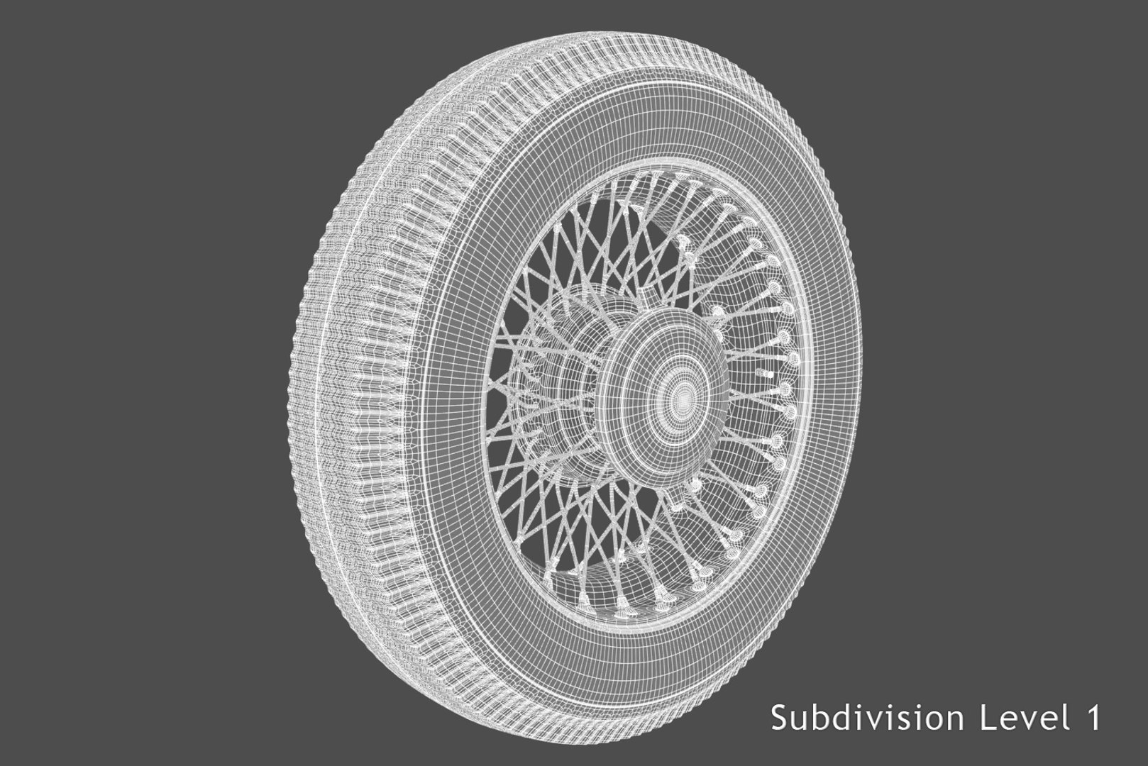 3D Vintage Car Wheel Model - TurboSquid 1273365