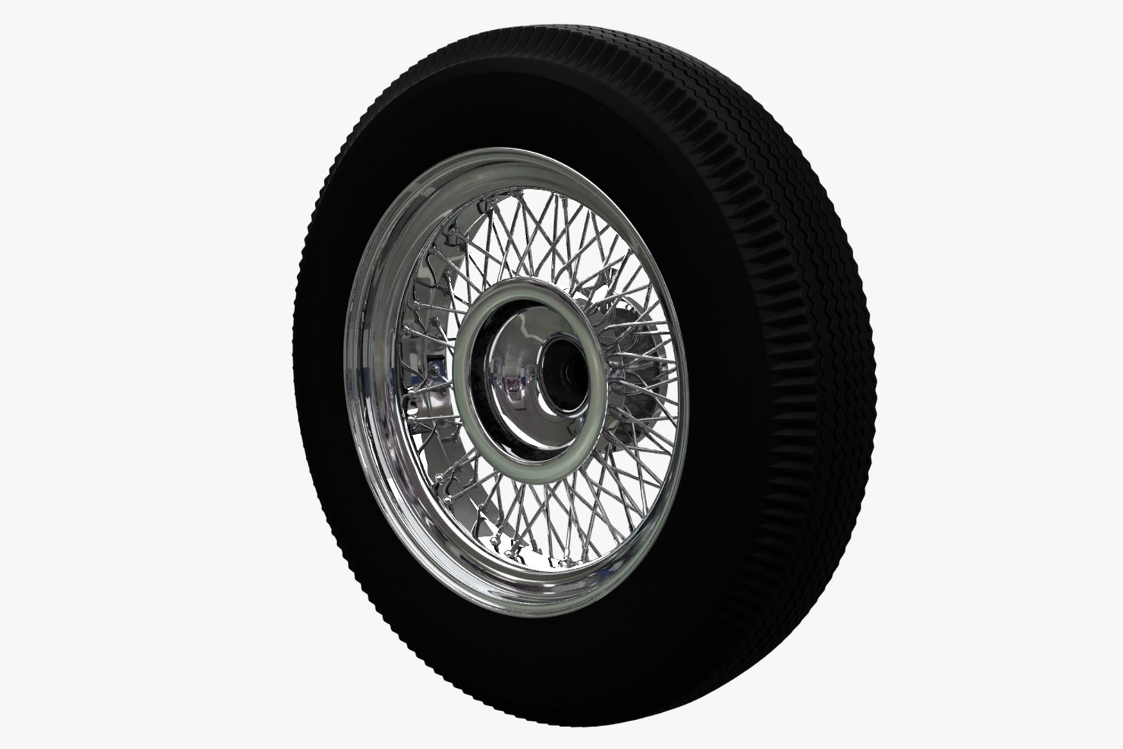 3D Vintage Car Wheel Model - TurboSquid 1273365
