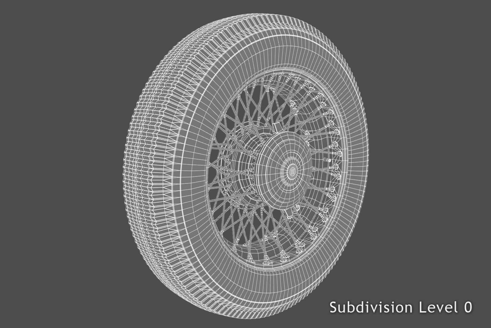 3D Vintage Car Wheel Model - TurboSquid 1273365