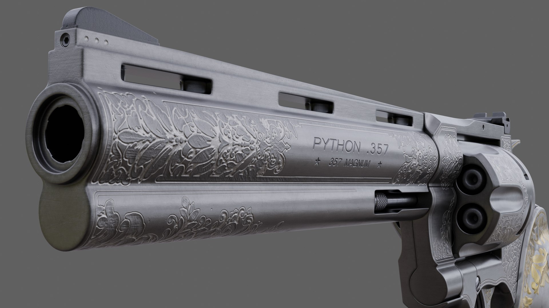 Colt Python 357 6 Inch Engraved Model - TurboSquid 2035833