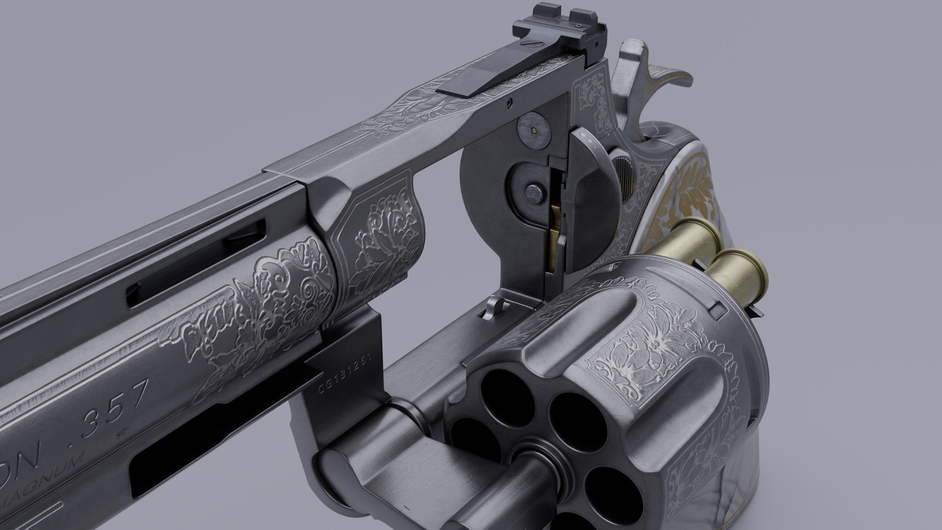 Colt Python 357 6 Inch Engraved Model - TurboSquid 2035833