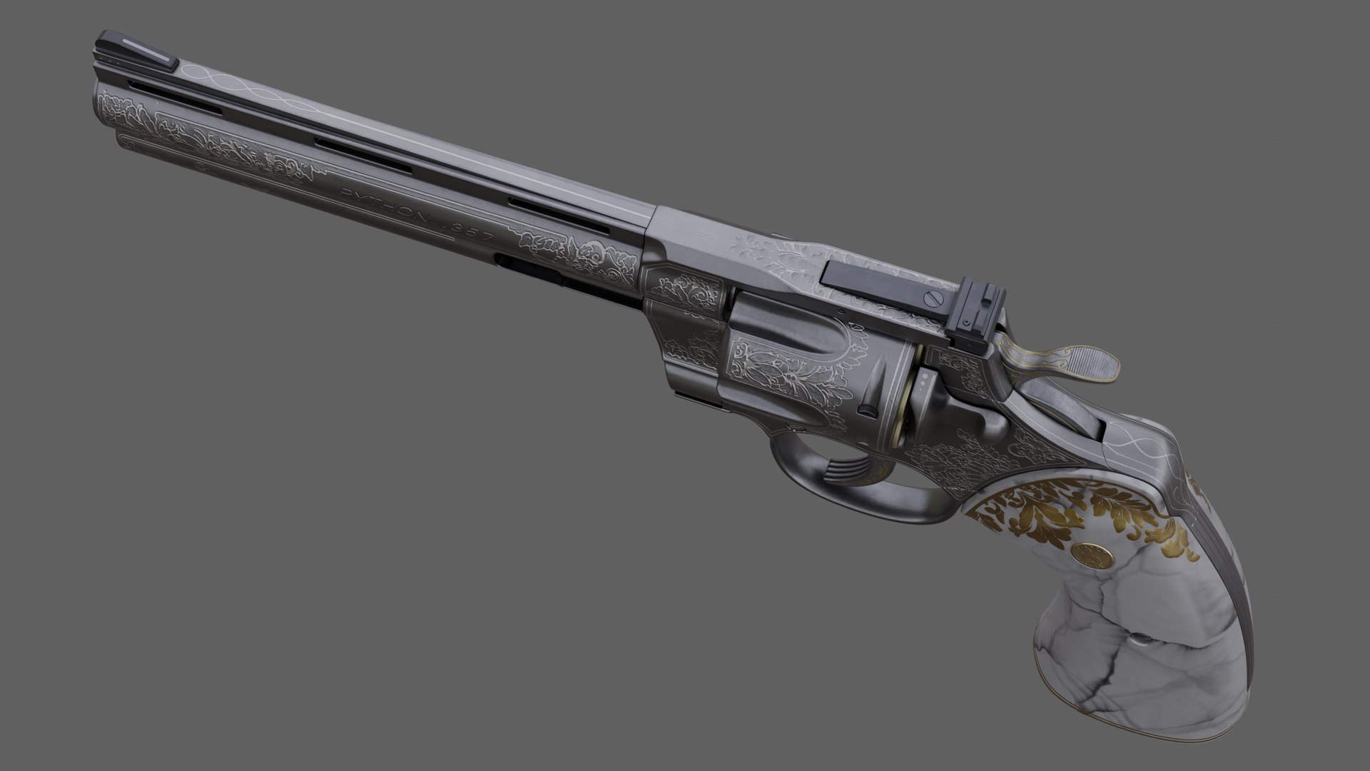 Colt Python 357 6 Inch Engraved Model - TurboSquid 2035833