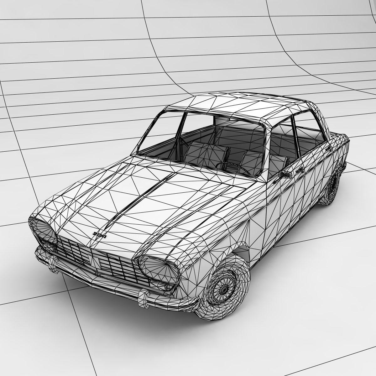 3d model 1965 peugeot 204