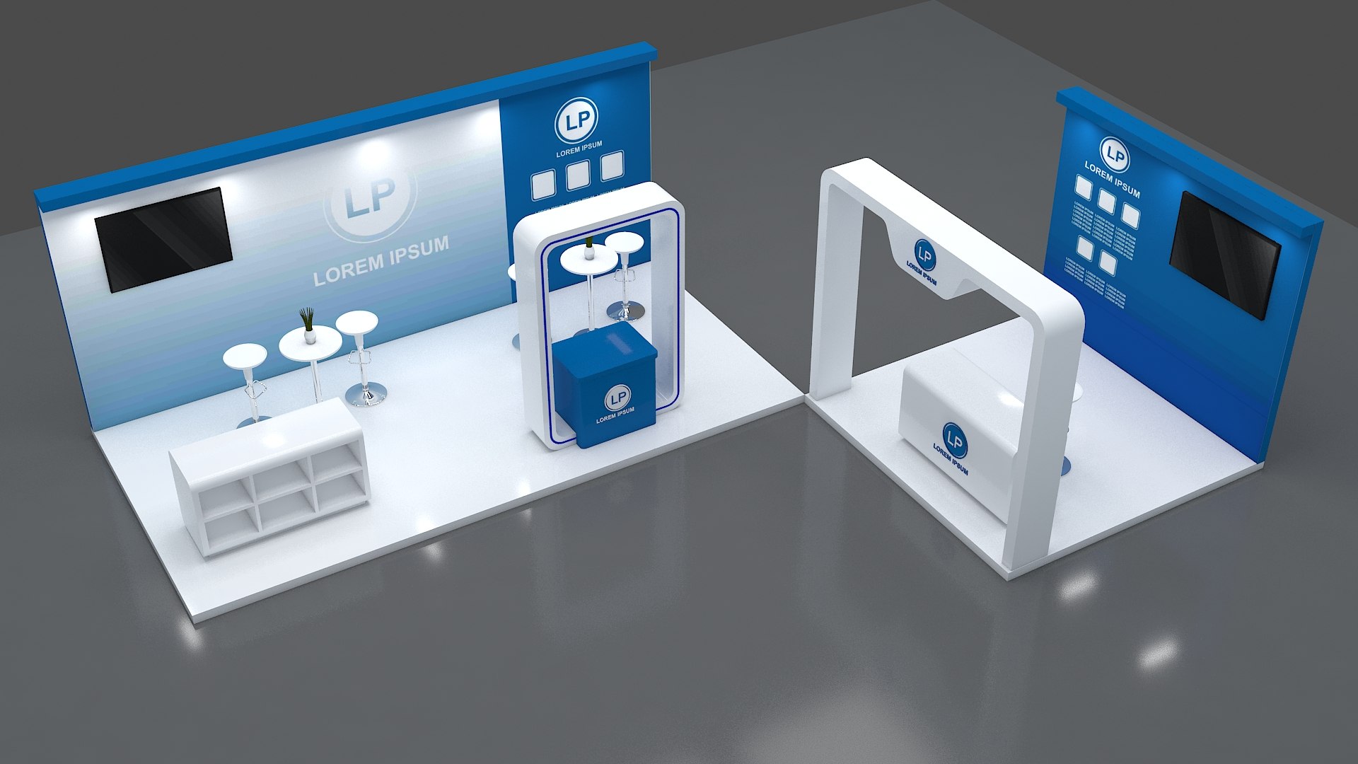 Booth Exhibition 3x6 3x3 3D - TurboSquid 1383508