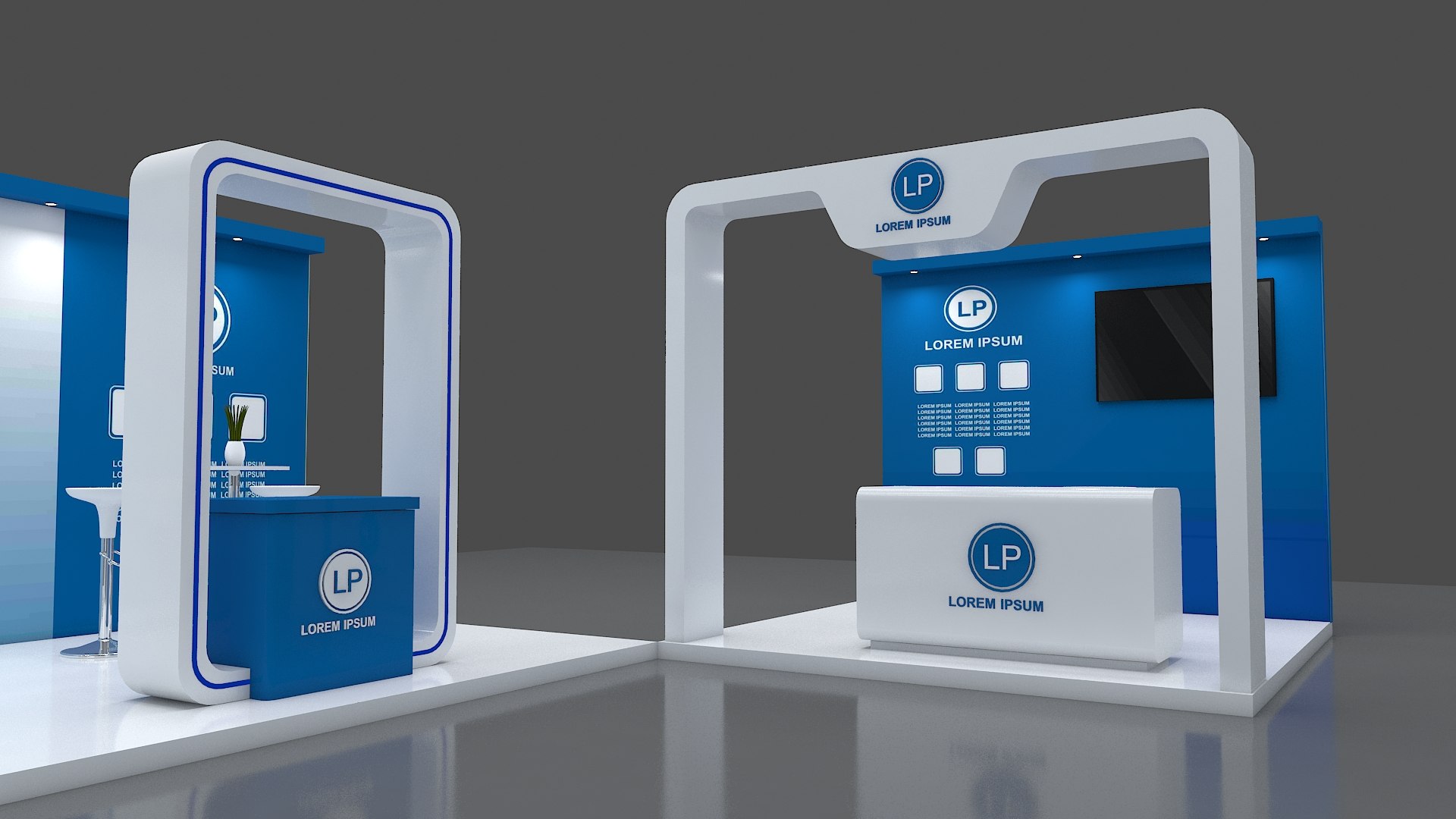 Booth Exhibition 3x6 3x3 3D - TurboSquid 1383508