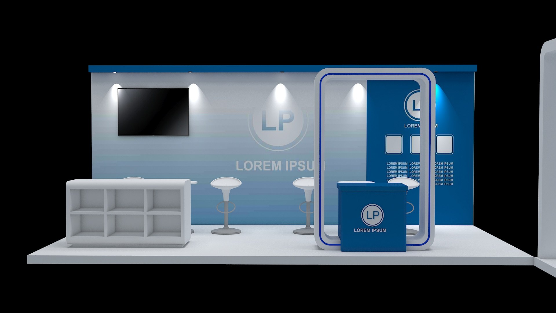 Exposição Booth 3x6 e 3x3 Modelo 3D - TurboSquid 1383508