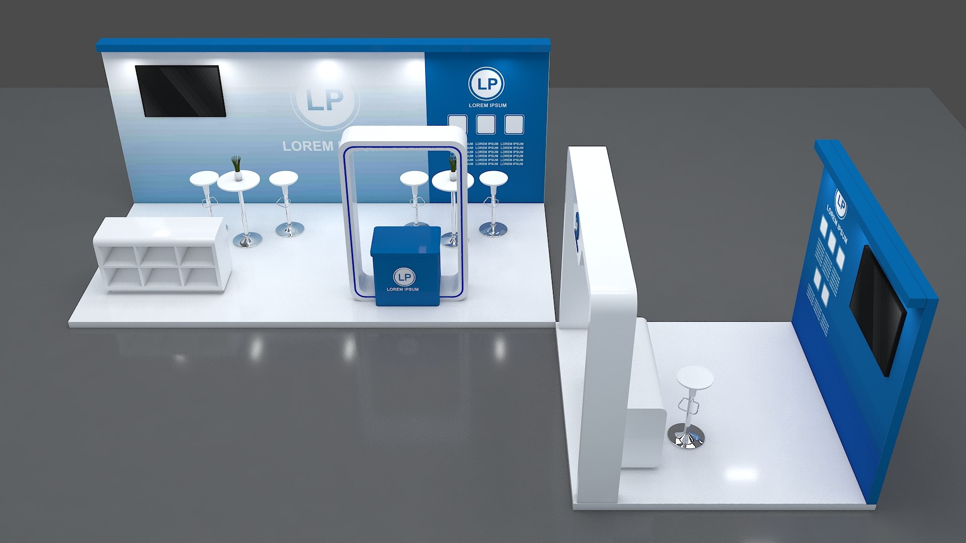 Booth Exhibition 3x6 3x3 3D - TurboSquid 1383508