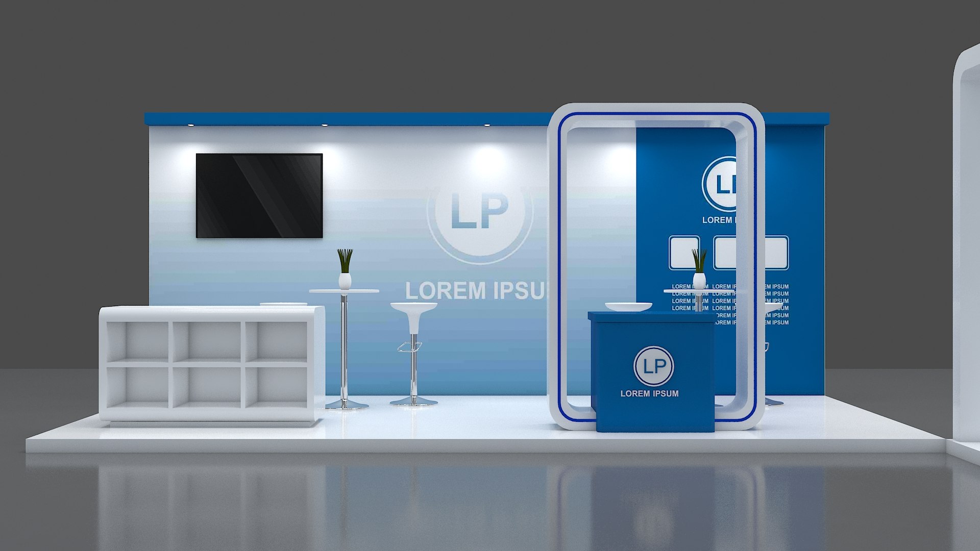 Booth Exhibition 3x6 3x3 3D - TurboSquid 1383508