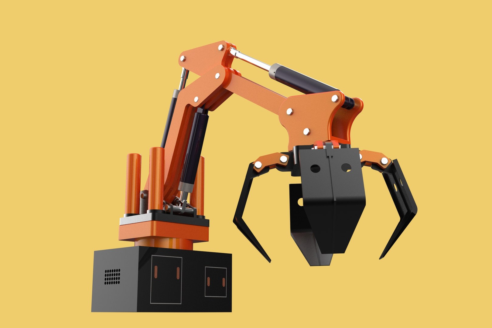 3D HYDRAULIC PALM OIL FRUIT LOADER GRAB CRANE LIFTING GRABBER JAWS ...