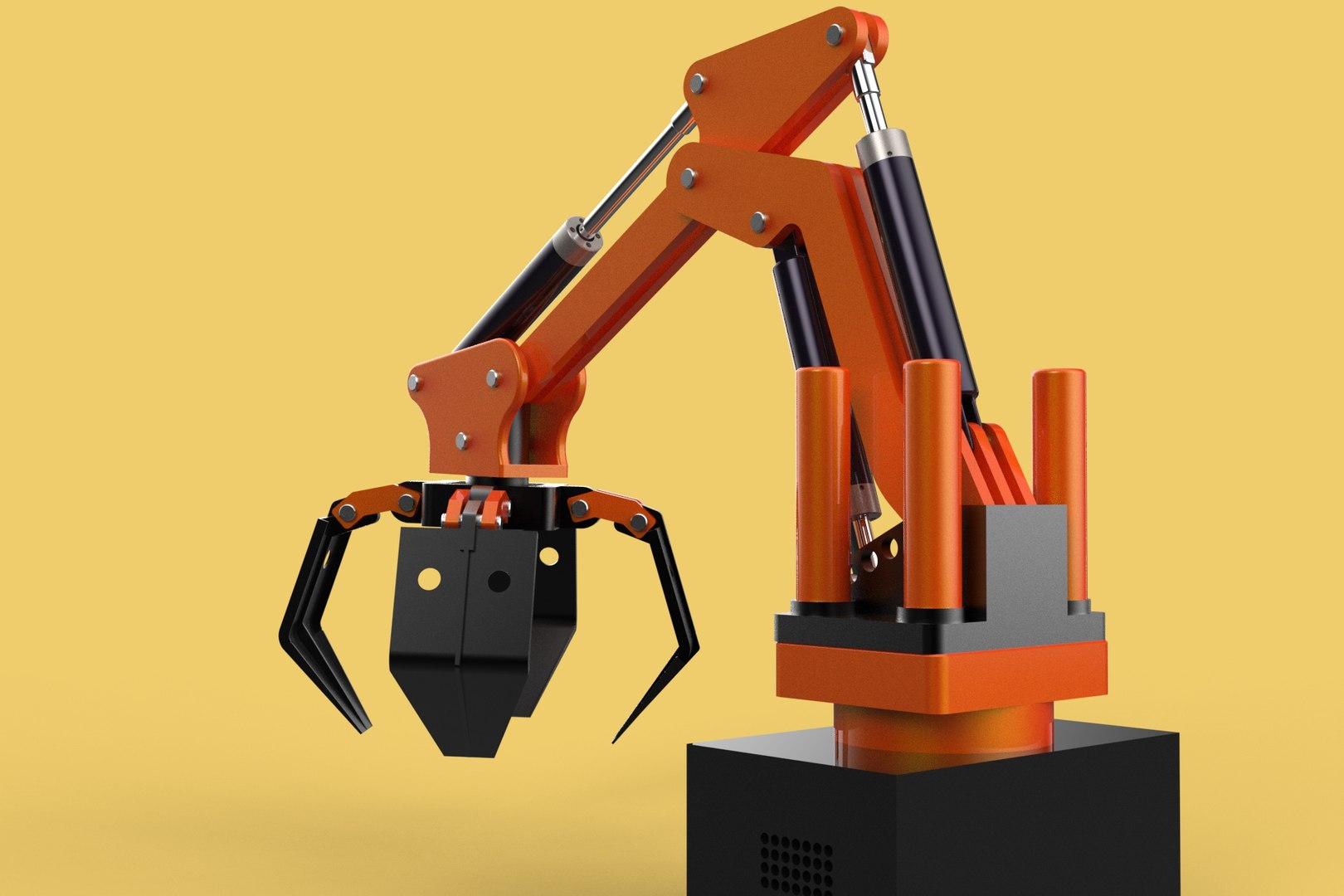 3D HYDRAULIC PALM OIL FRUIT LOADER GRAB CRANE LIFTING GRABBER JAWS ...