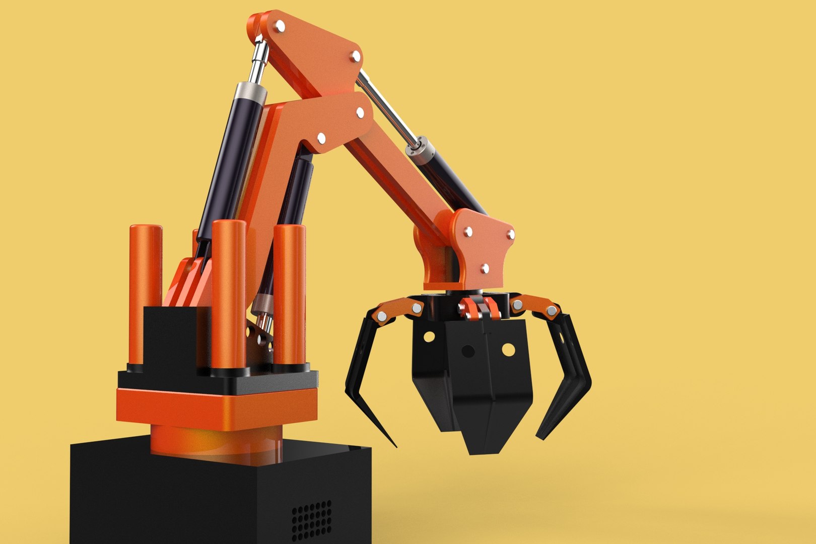 3D HYDRAULIC PALM OIL FRUIT LOADER GRAB CRANE LIFTING GRABBER JAWS ...