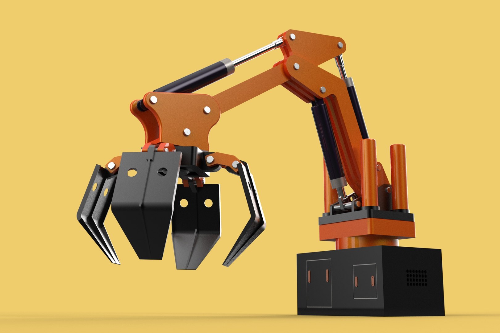 3D HYDRAULIC PALM OIL FRUIT LOADER GRAB CRANE LIFTING GRABBER JAWS ...