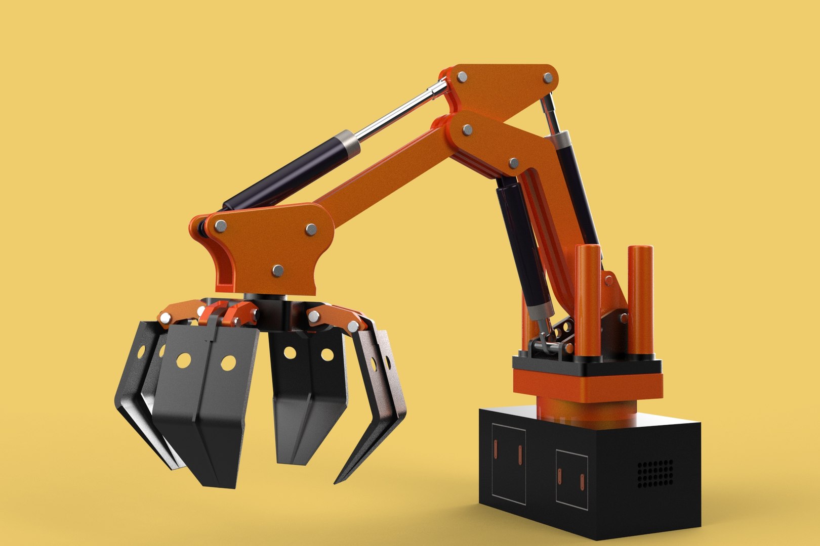 3D HYDRAULIC PALM OIL FRUIT LOADER GRAB CRANE LIFTING GRABBER JAWS ...