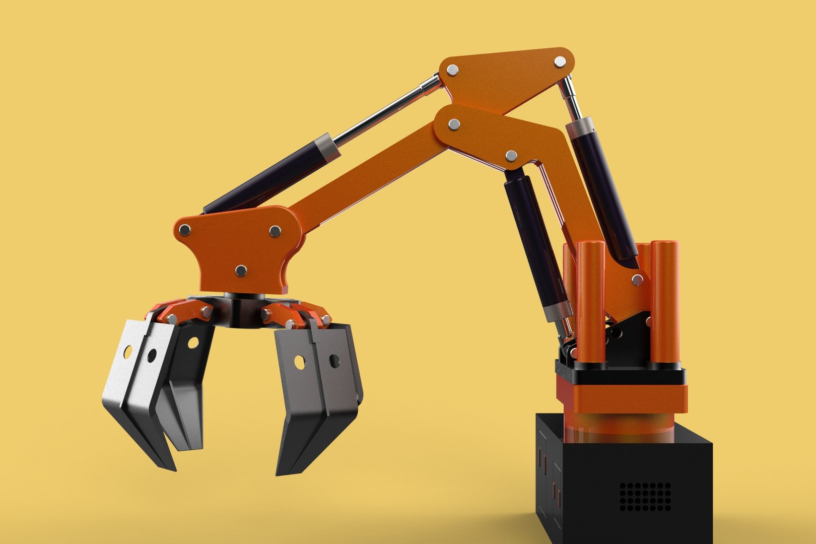 3D HYDRAULIC PALM OIL FRUIT LOADER GRAB CRANE LIFTING GRABBER JAWS ...