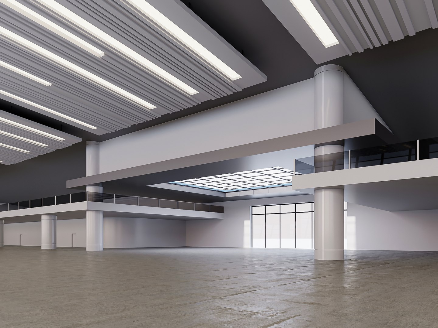 3D Model Lowpoly Interior Space Hall 15 - TurboSquid 2140357