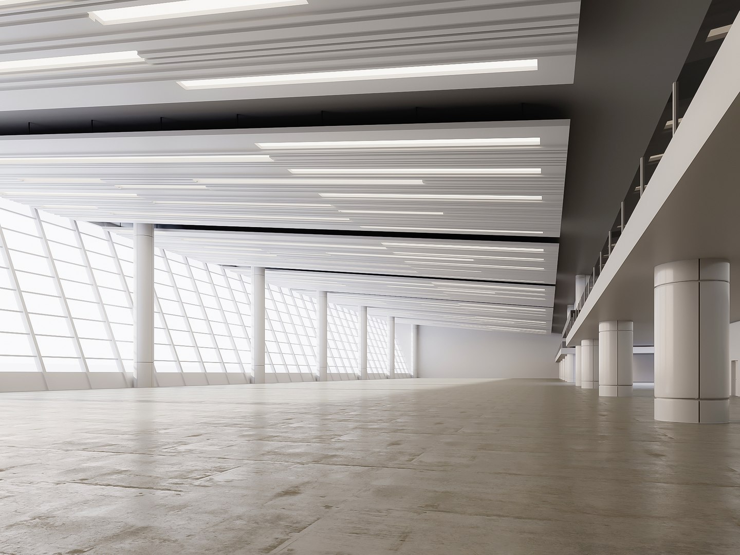 3D Model Lowpoly Interior Space Hall 15 - TurboSquid 2140357