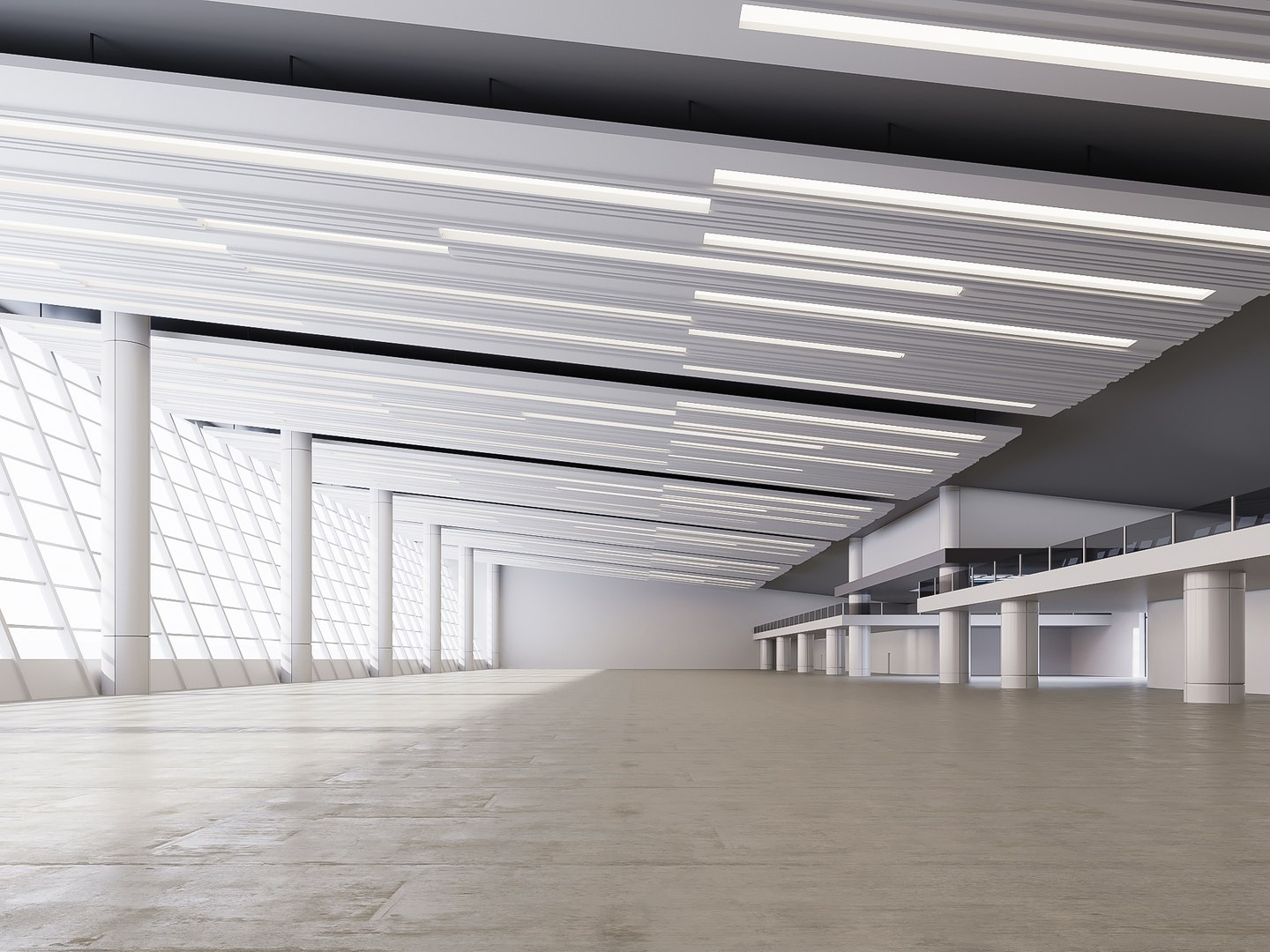 3D Model Lowpoly Interior Space Hall 15 - TurboSquid 2140357