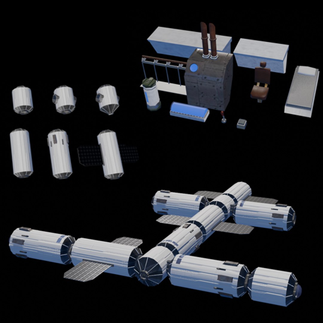 PSX Modular Space Station Pack 3D Model - TurboSquid 2213450