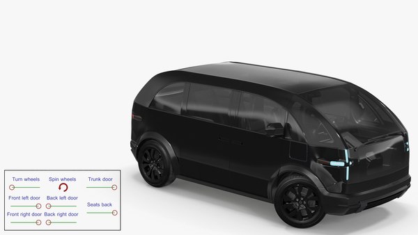 modelo 3d Minibús Eléctrico Premium Negro Aparejado - TurboSquid 2134617