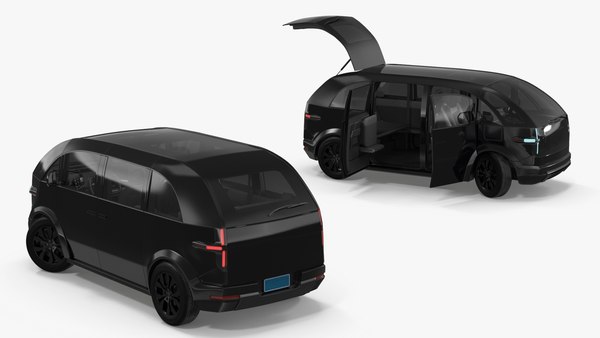 modelo 3d Minibús Eléctrico Premium Negro Aparejado - TurboSquid 2134617