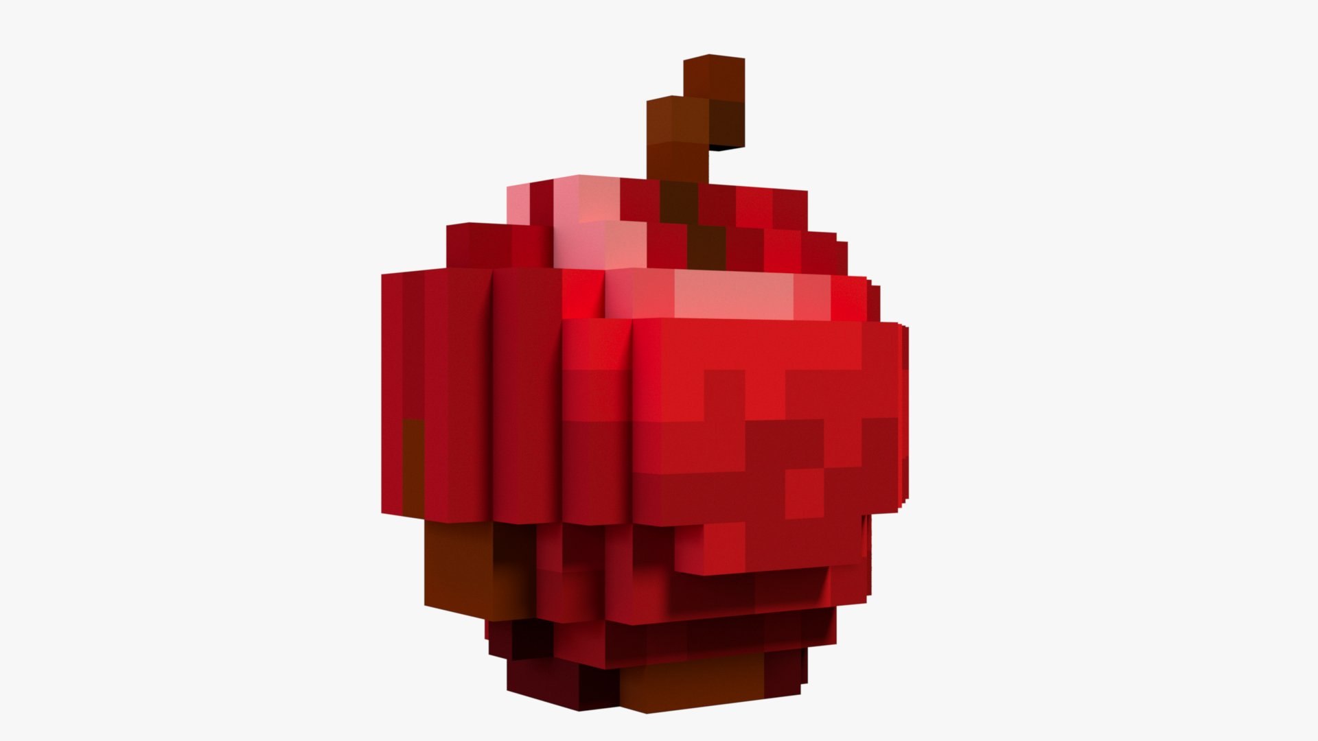3D Minecraft Apple - TurboSquid 1923309