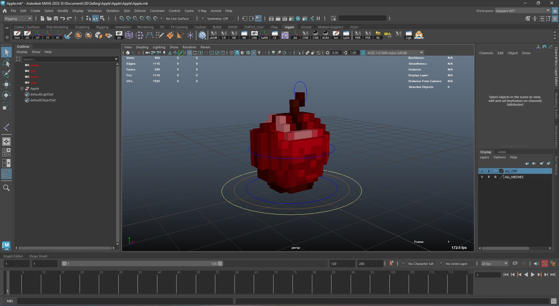 3D Minecraft Apple - TurboSquid 1923309