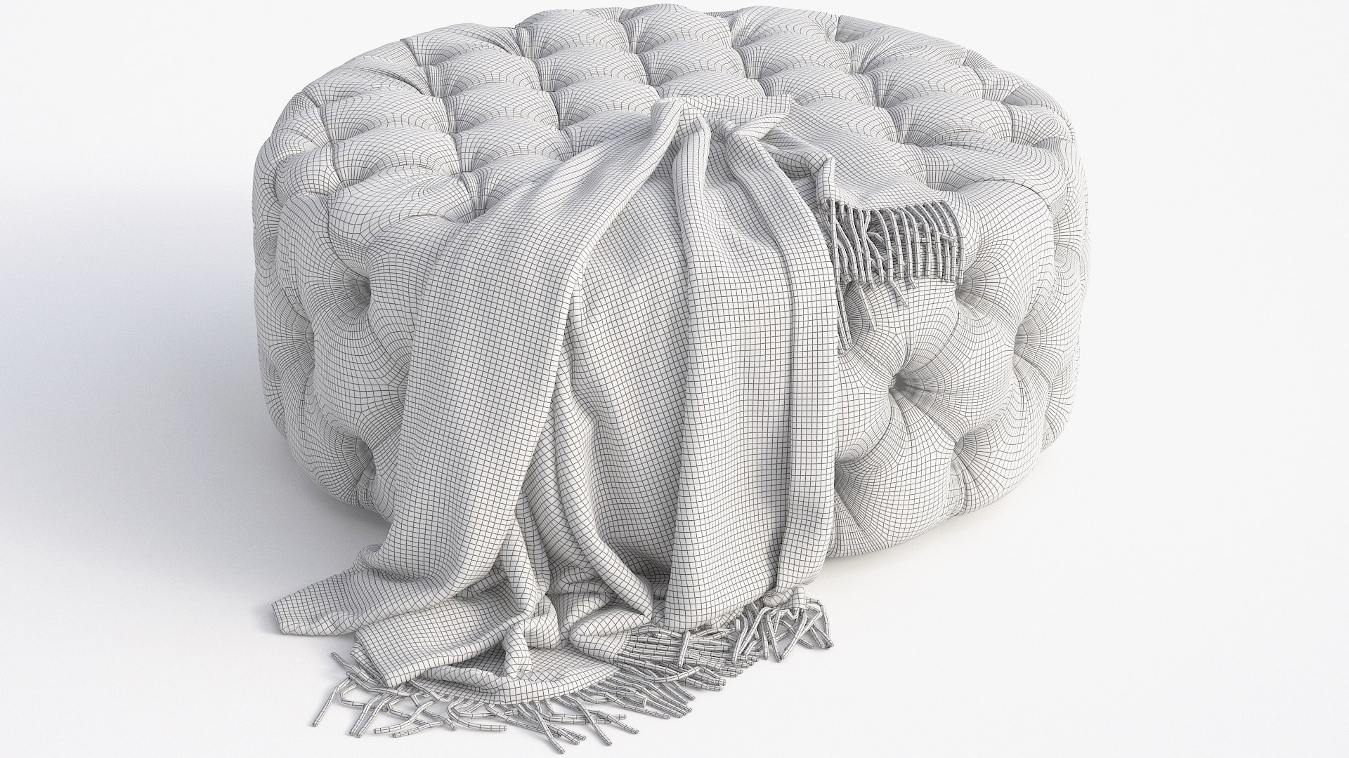 3D Pouf Chesterfield Model - TurboSquid 1843046