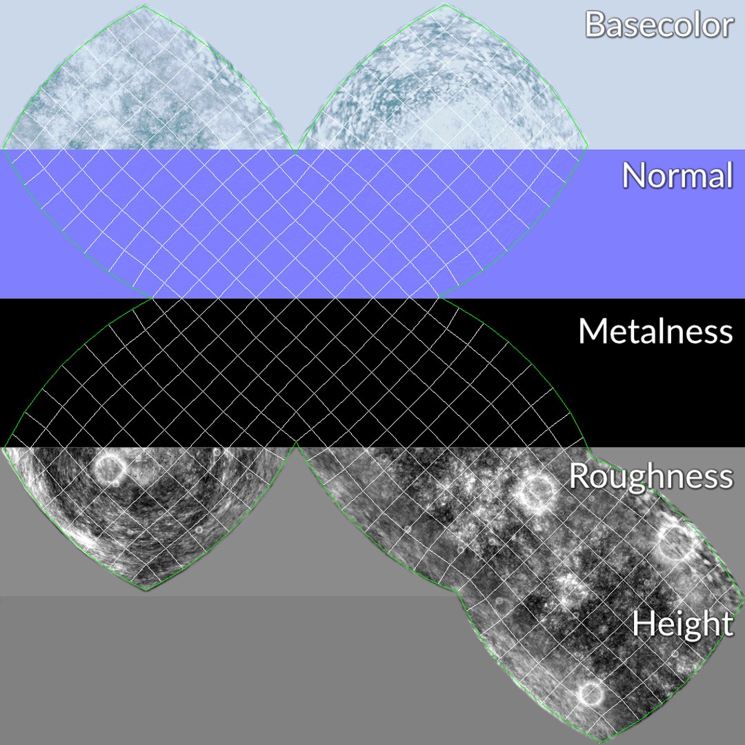 Icy Moons Collection - 8k PBR - Metal and Gloss versions 3D ...