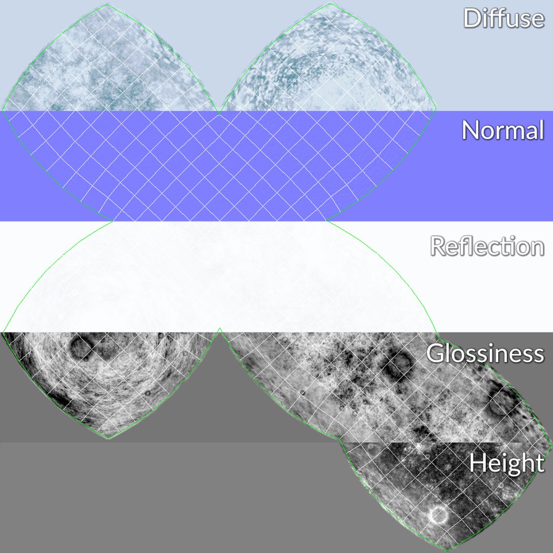 Icy Moons Collection - 8k PBR - Metal and Gloss versions 3D ...