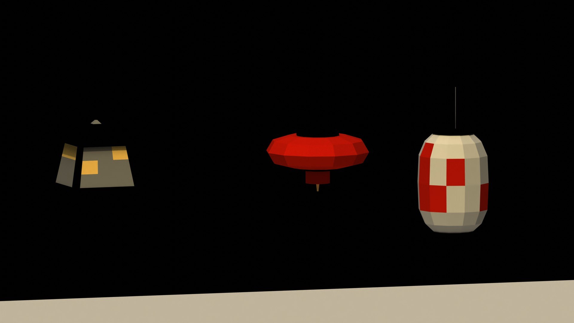 Low Poly Japanese Lanterns Model - TurboSquid 2102209