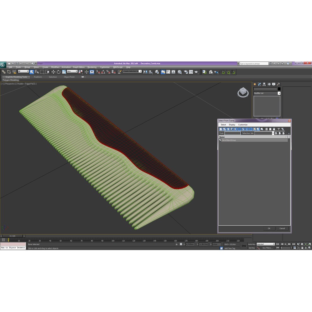 3d model decorative comb